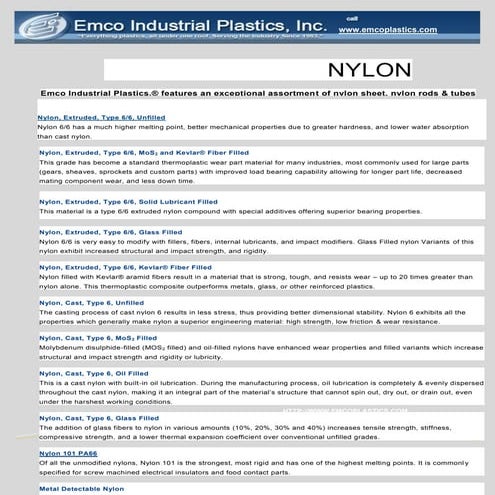 Industrial Plastics: NYLON | PDF