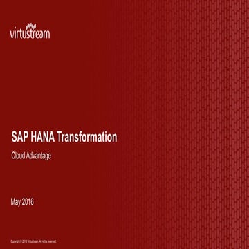 SAP HANA Transformation: Cloud Advantage | PDF