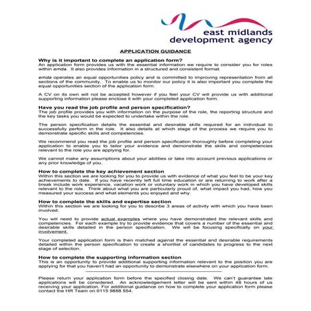 Emda Application Guidance | PDF