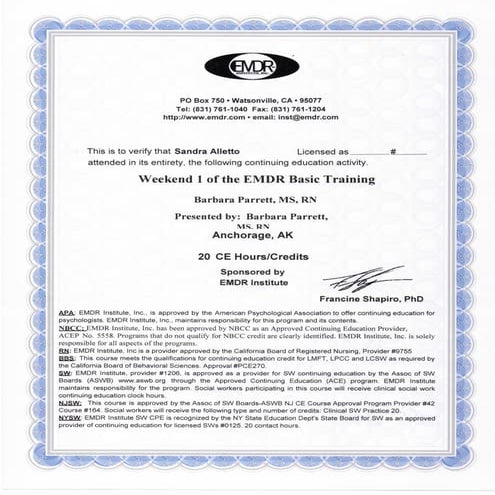 Basic EMDR training | PDF