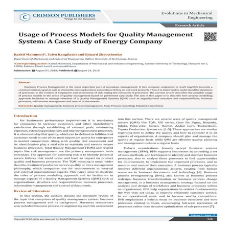 Evolutions in Mechanical Engineering-Usage of Process Models for ...