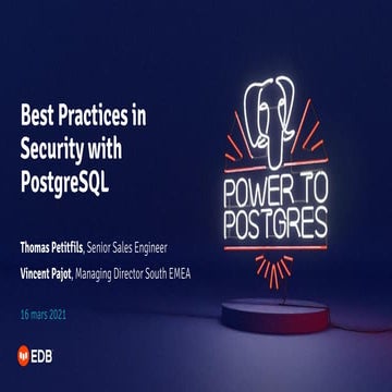 Best Practices In Security With Postgresql Ppt 