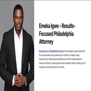 Emeka Igwe - Results-Focused Philadelphia Attorney | PDF