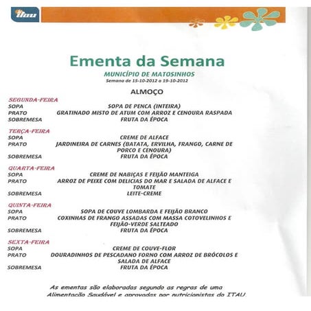 Ementa 15 a 19 10 | PDF