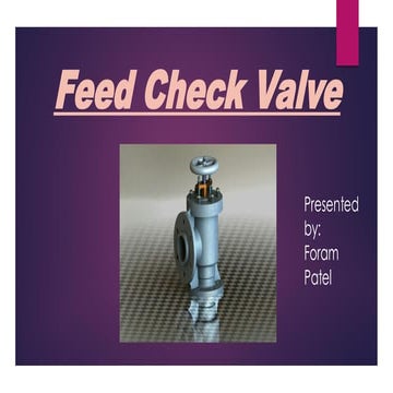 Feed Check Valve ppt | PDF