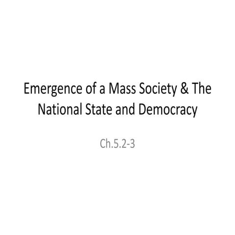 Mass society and democracy | PPTX
