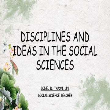 DISS (Disciplines within Social Sciences) | PPTX