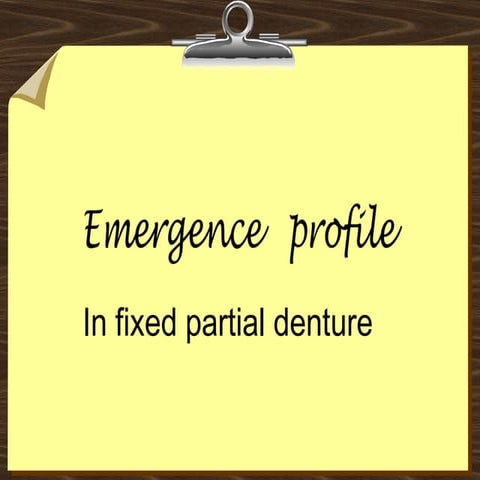 Emergence profile in fixed partial denture. | PPT