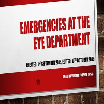 Emergencies in eye department | PPT