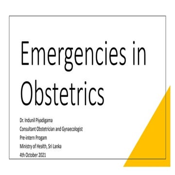 Emergencies in obstetrics | PPTX