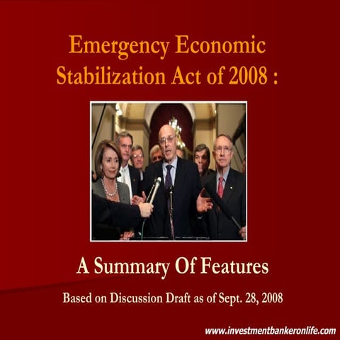 Emergency Economic Stabilization Act Of 2008 | PPT