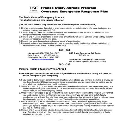 emergency preparedness for students abroad | PDF