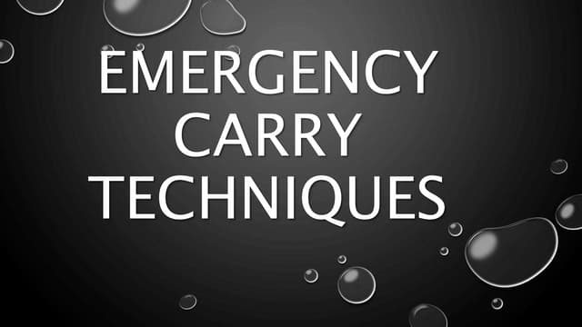 33 emergency methods of moving casualties | PPS