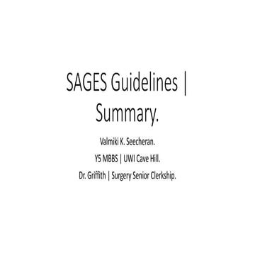 SAGES Guidelines | Summary | PPTX