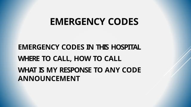 Hospital Emergency codes | PPTX