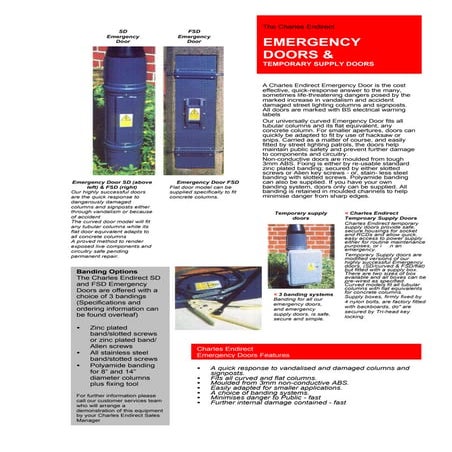 Charles Endirect - Emergency Column Doors & Temporary Supply Doors | PDF