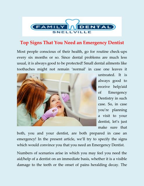 Things to Know About Emergency Dentistry | PDF