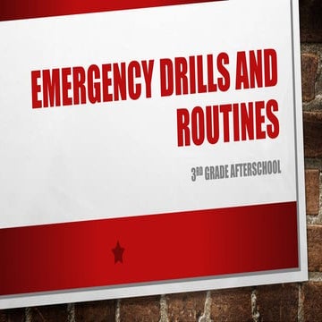 Emergency drills and routines | PPTX