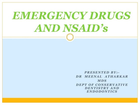 Emergency Drugs PPT | PPTX