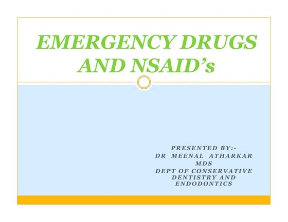 Emergency drugs used in dentistry | PPT