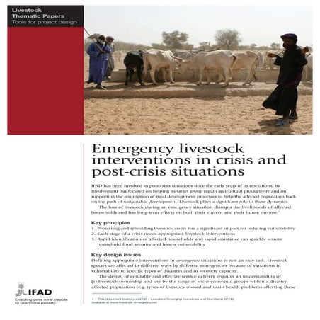 Emergency Livestock Interventions in Crisis and Post-crisis Situations ...