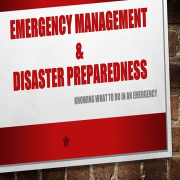 Emergency management & disaster preparedness | PPTX
