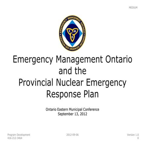Emergency management ontario and the provincial nuclear | PDF