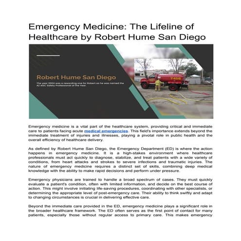 Emergency Medicine_ The Lifeline of Healthcare by Robert Hume San Diego.pdf