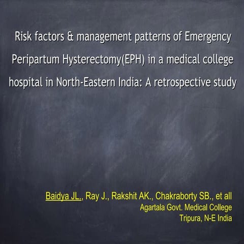 Emergency Peripartum Hysterectomy Ppt