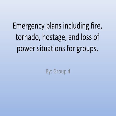 Emergency Plans | PPT