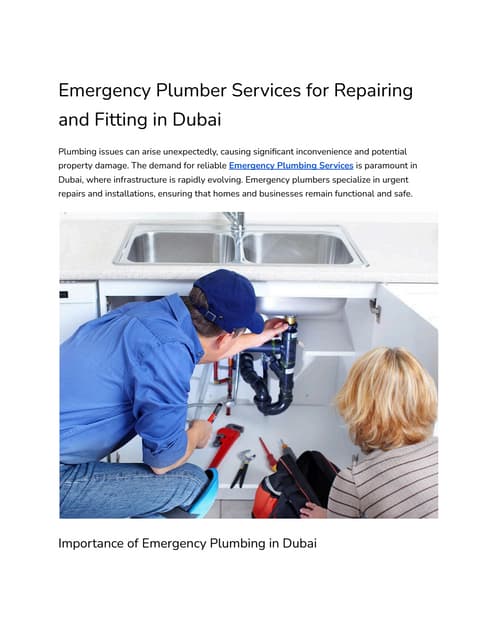 Plumbing Repair: Ensuring Your Home's Comfort and Safety | PPT