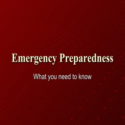 Emergency Preparedness | PPT