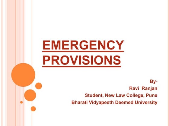 Emergency provisions in indian constitution | PPT | Political Issues ...