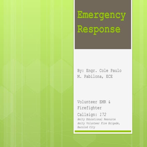 Field Guide and Outline of Emergency Response | PPT