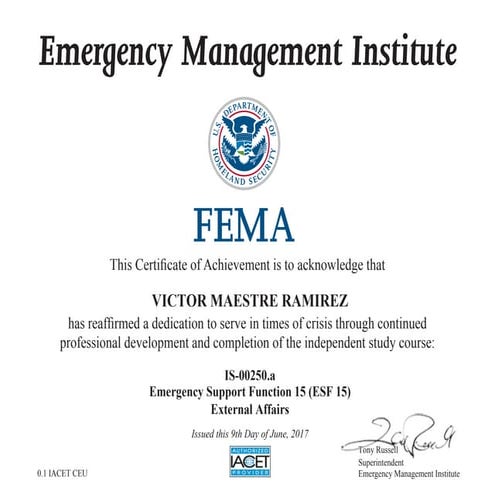 Emergency Support Function 15 (ESF15) External Affairs | PDF