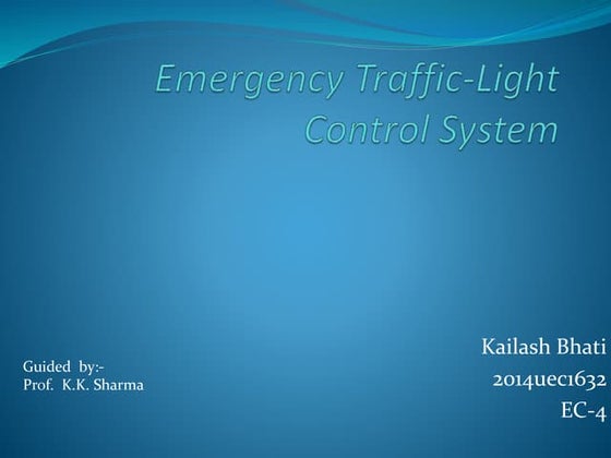 An IoT based Dynamic Traffic Signal Control | PPT
