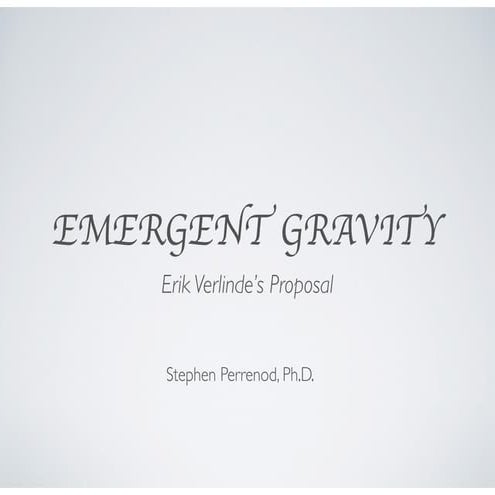 Emergent Gravity according to Verlinde | PDF
