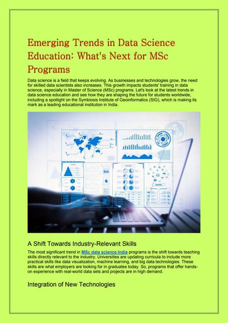 SIG: Pioneering MSc in Data Science in India | PDF