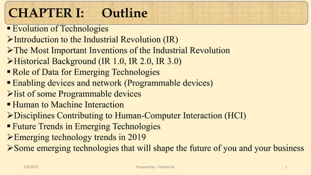 Emerging Technology freshman course Chapter 1. pptx f | PPTX
