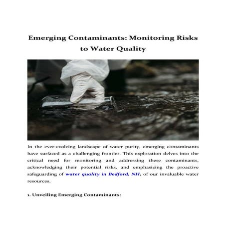 Emerging Contaminants: Monitoring Risks to Water Quality | PDF