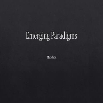 Emerging Paradigms Ppt