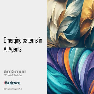 Agile Chennai 18-19 July 2025 | Emerging patterns in Agentic AI by ...