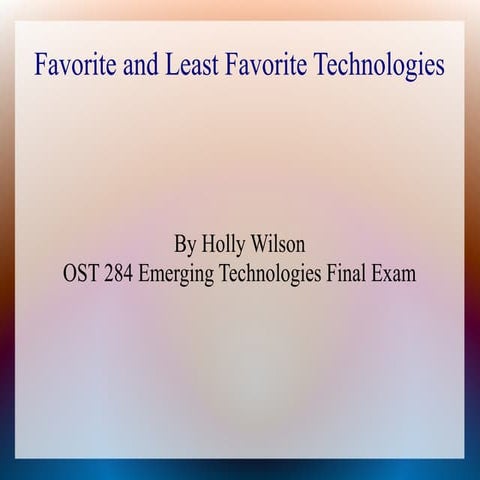 Emerging technologies final exam part 4 | PPT