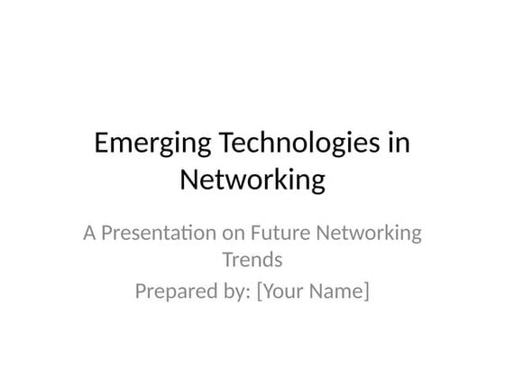 The Evolution of Network Installation Technologies | PDF