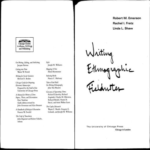 Emerson, et al writing ethnographic field notes | PPT