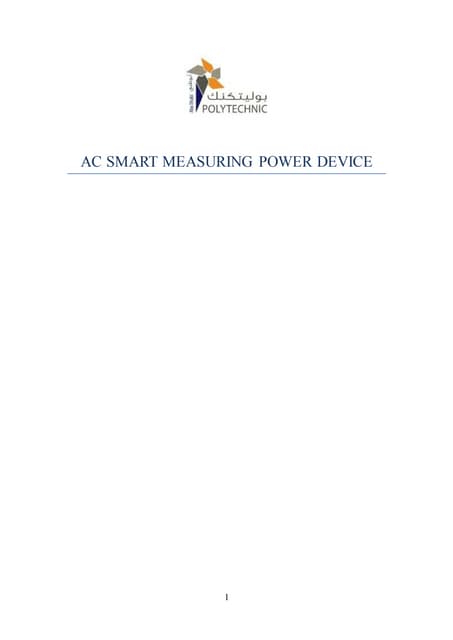 AC SMART MEASURING POWER DEVICE project | PPTX