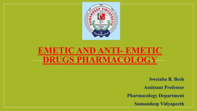 Emetics and antiemetics | PPTX