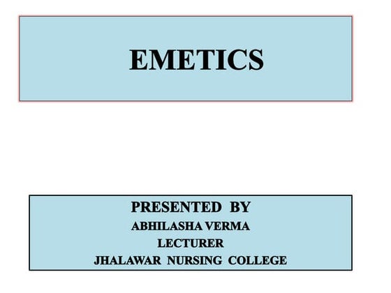Emetics and antiemetics | PPT
