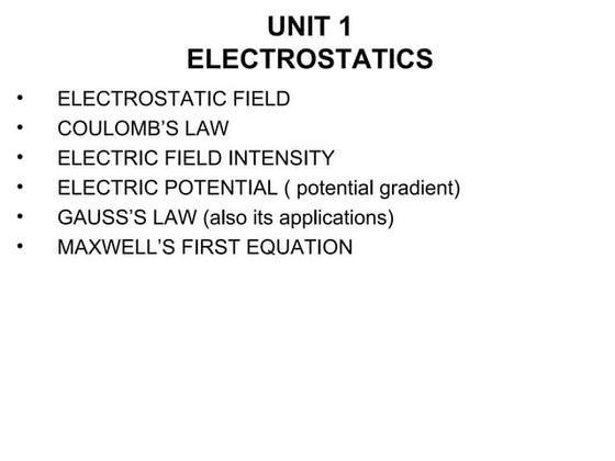 Electrostatics | PPTX
