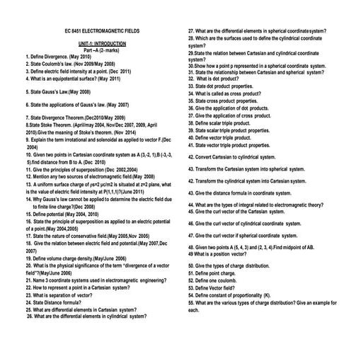 EMF au question bank for electrical stud | PDF
